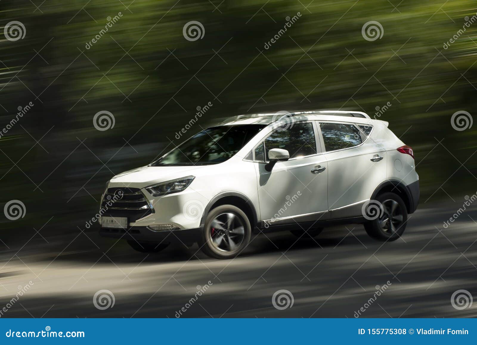 JAC white car. stock photo. Image of motion, badge, light - 155775308
