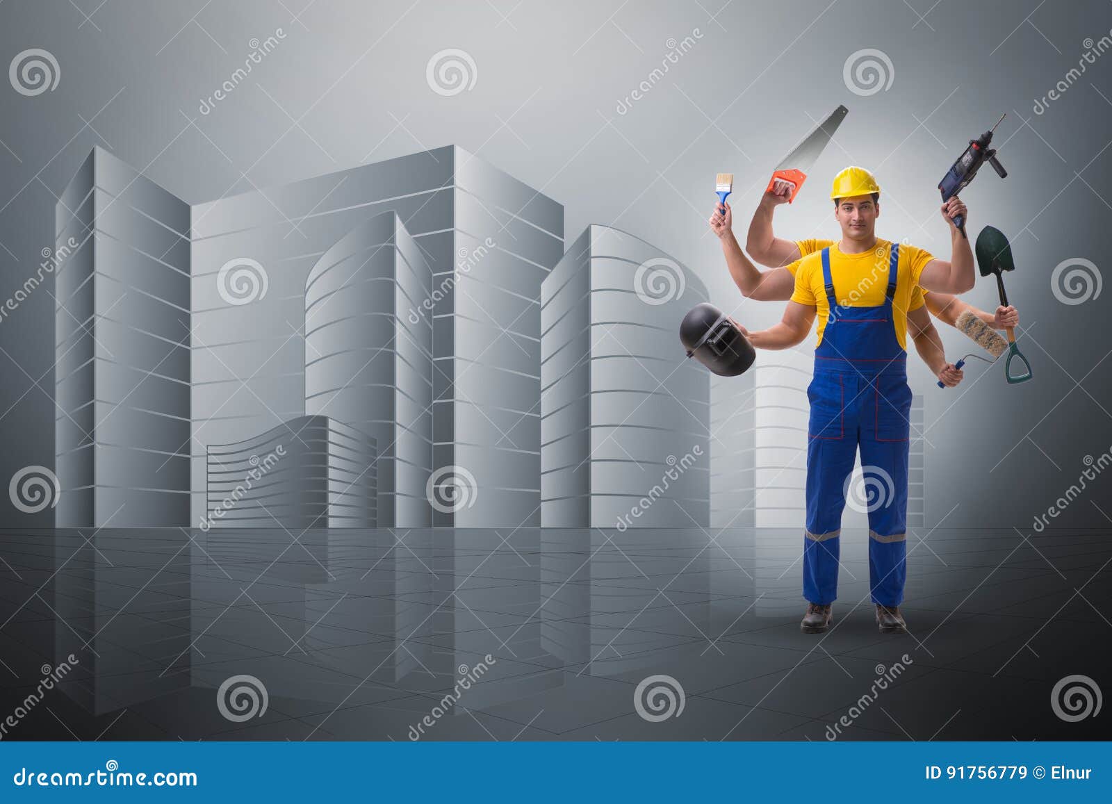 The Jack of All Trades Concept with Worker Stock Image - Image of ...