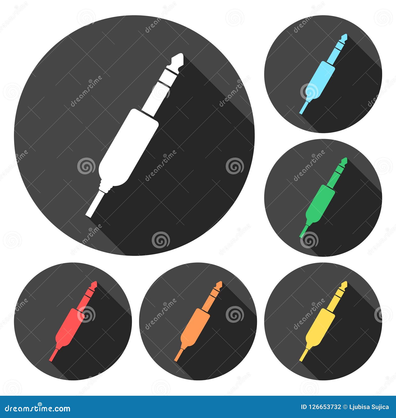 Jack audio input icon stock vector. Illustration of musical - 126653732