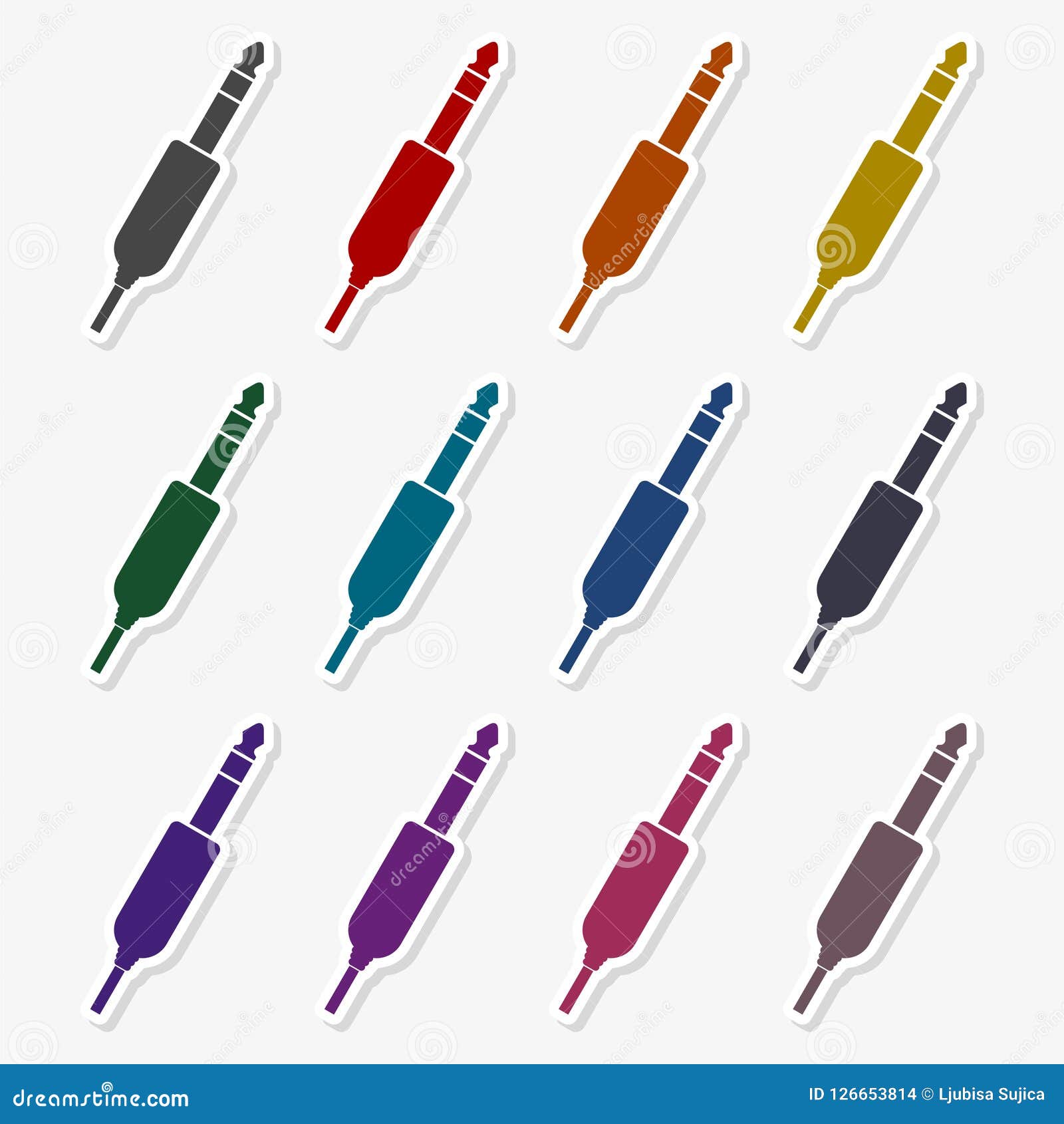 Jack audio input icon stock vector. Illustration of icon - 126653814