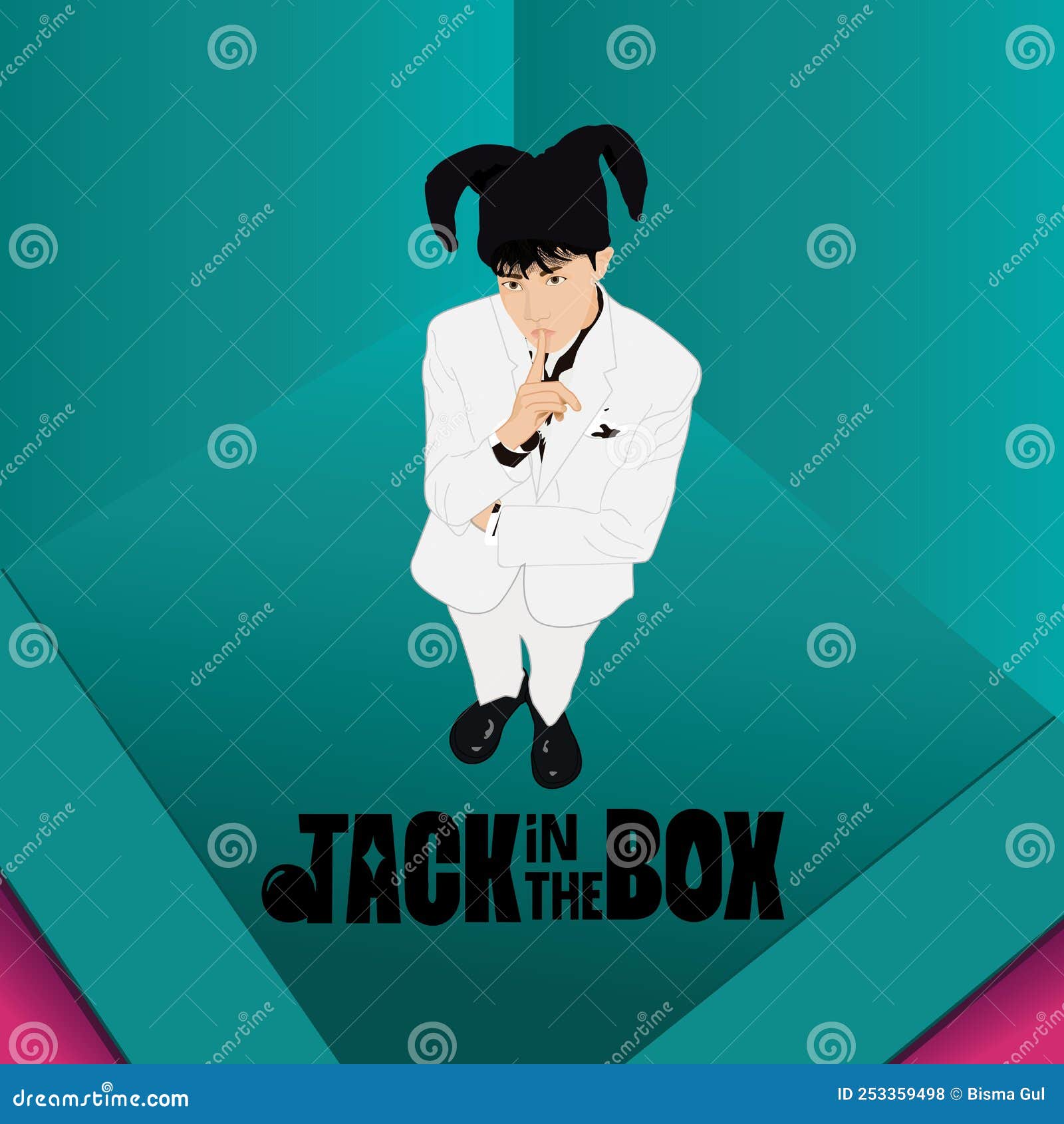 Jack in the Box BTS J-hope Vector Portrait. Fanart Stock Vector ...