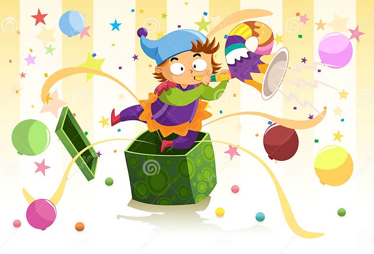 Jack in the box surprise stock vector. Illustration of horn - 13563404