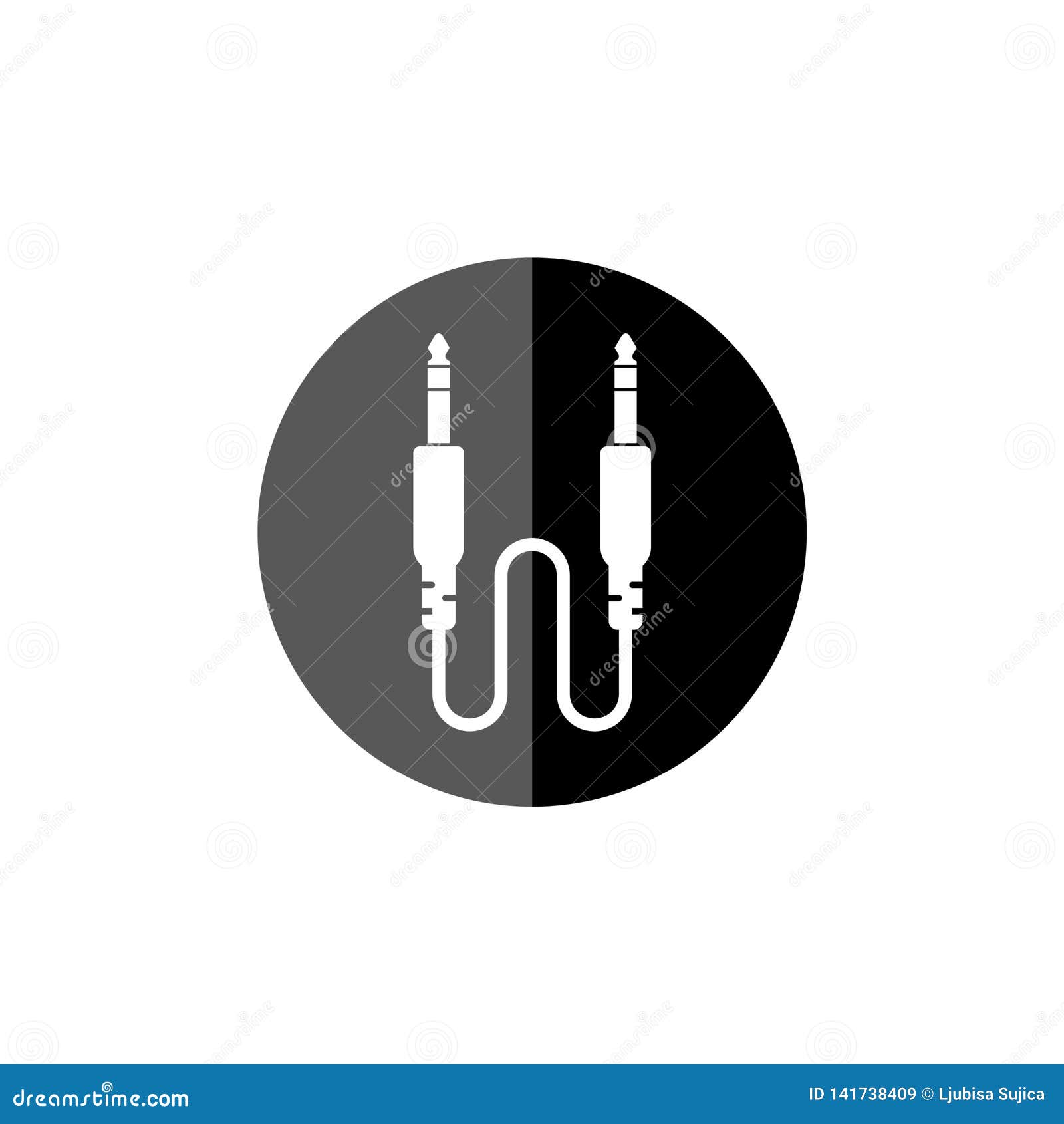 Jack Cable Icon, Audio Jack Connector Stock Illustration - Illustration ...