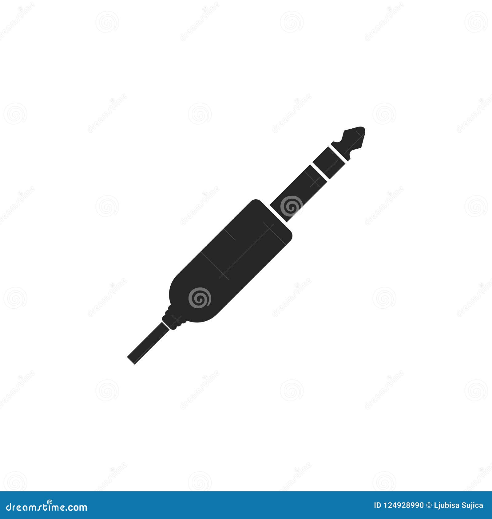 Jack Cable Icon, Black Audio Jack Stock Vector - Illustration of ...