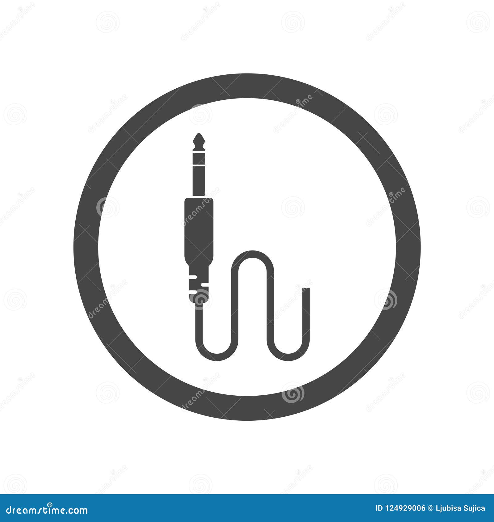 Jack Cable Icon, Black Audio Jack Stock Vector - Illustration of ...