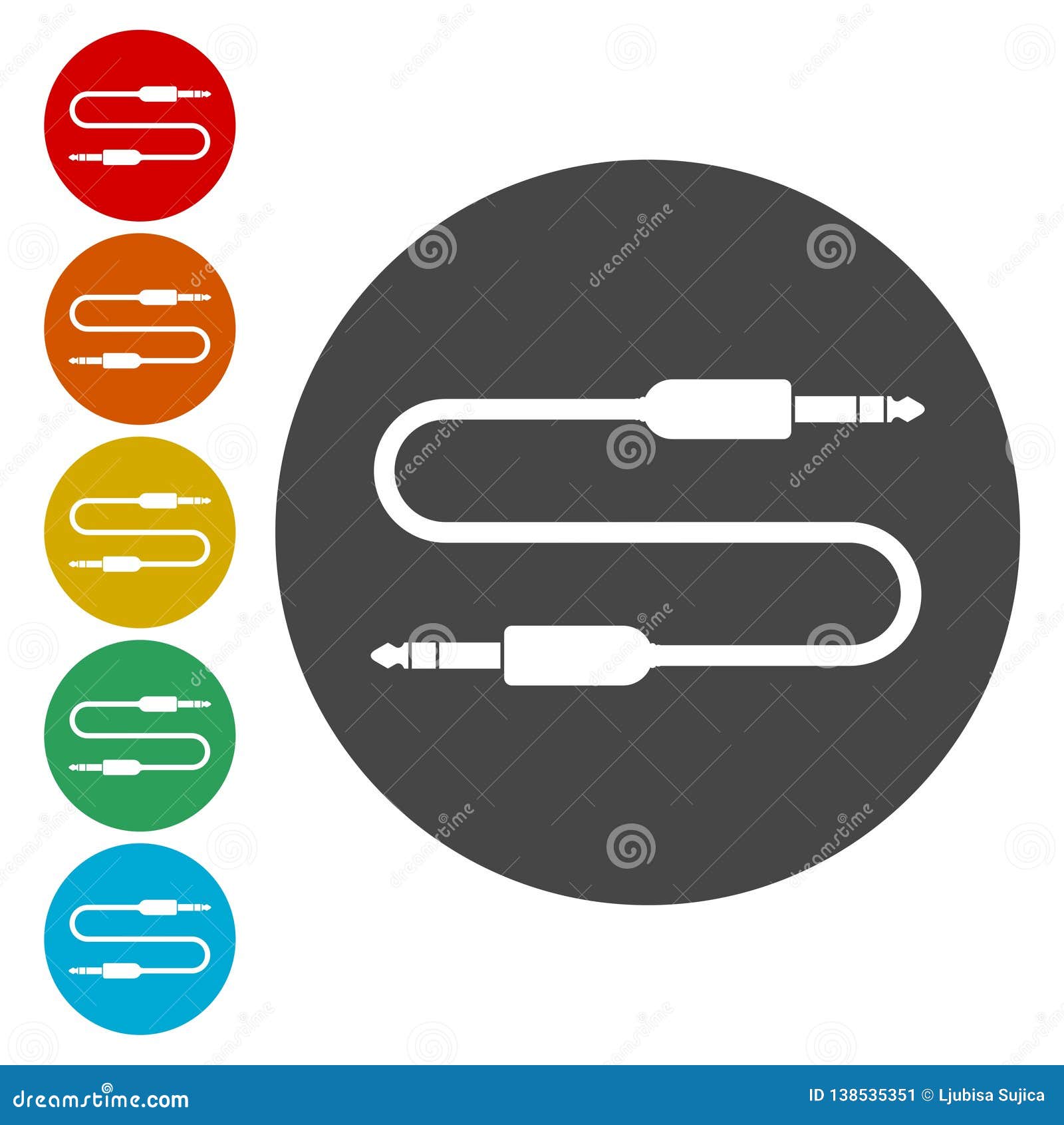 Jack Cable Icon, Black Audio Jack Stock Vector - Illustration of link ...