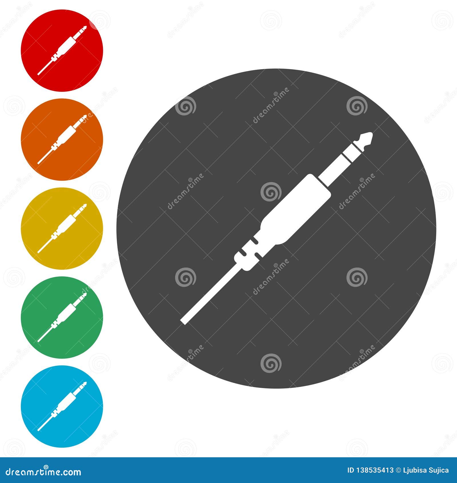 Jack Cable Icon, Black Audio Jack Stock Vector - Illustration of ...