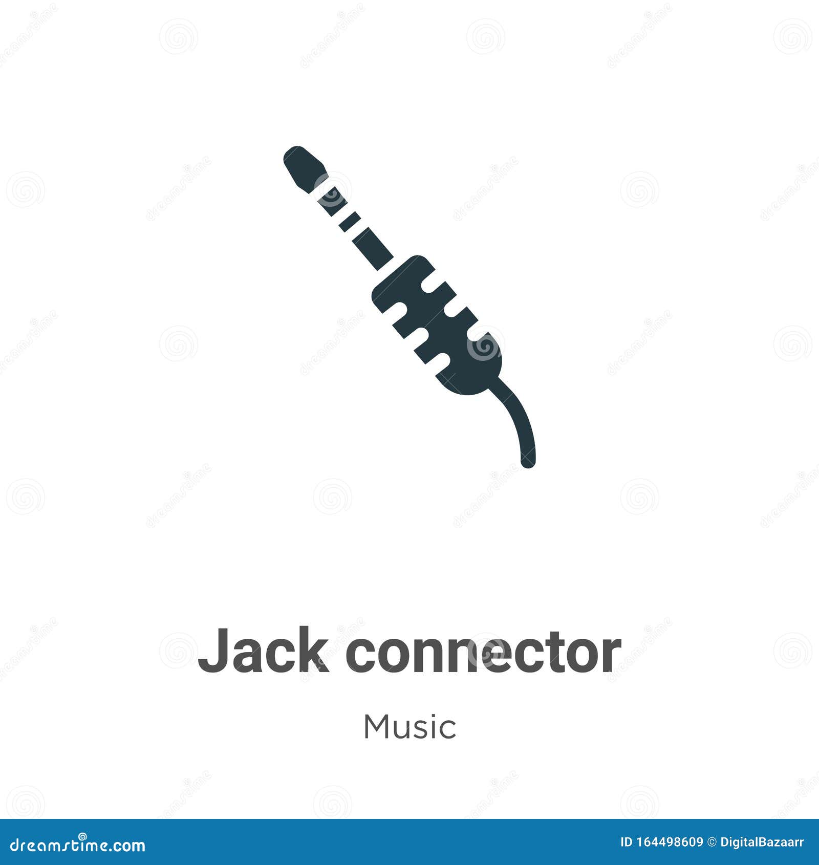 Jack Connector Vector Icon on White Background. Flat Vector Jack ...