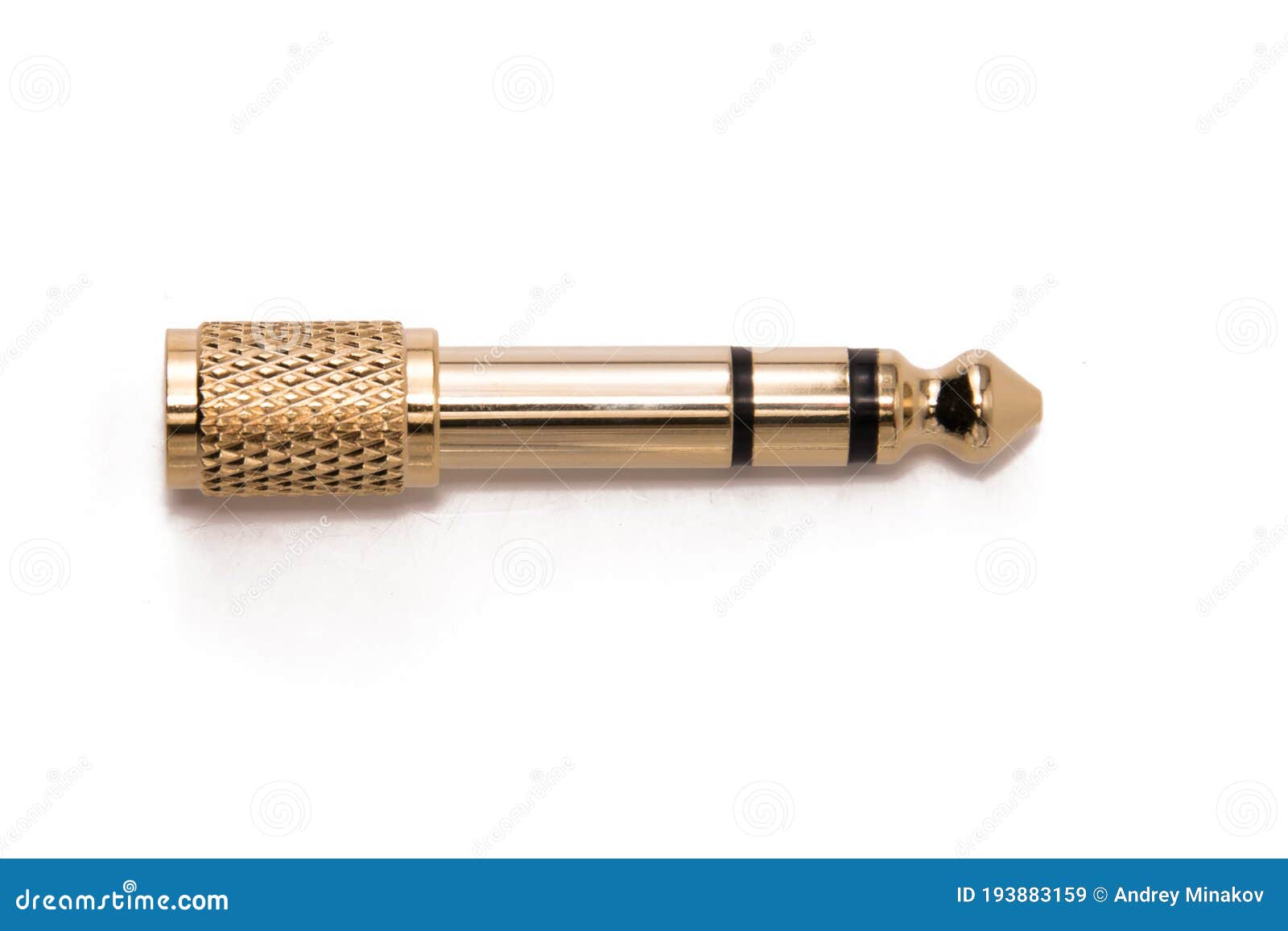 Jack De Audio Dorado Aislado Imagen de archivo - Imagen de dispositivo ...