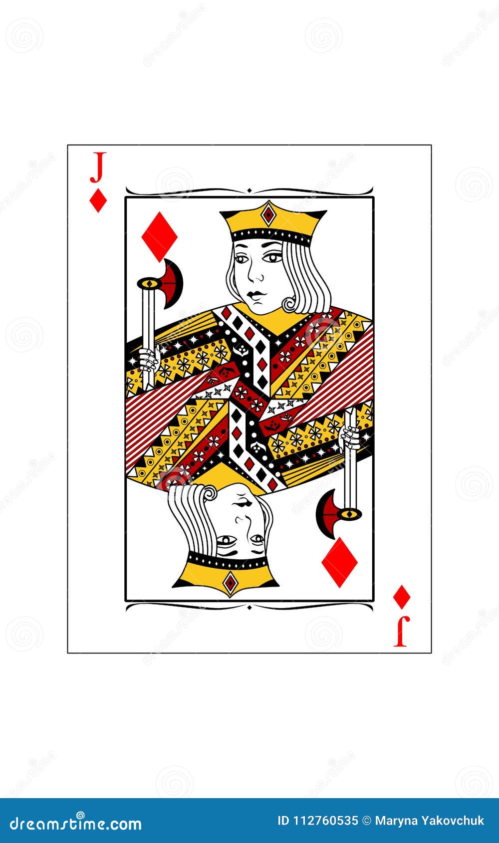 Jack of diamonds stock vector. Illustration of royal - 112760535