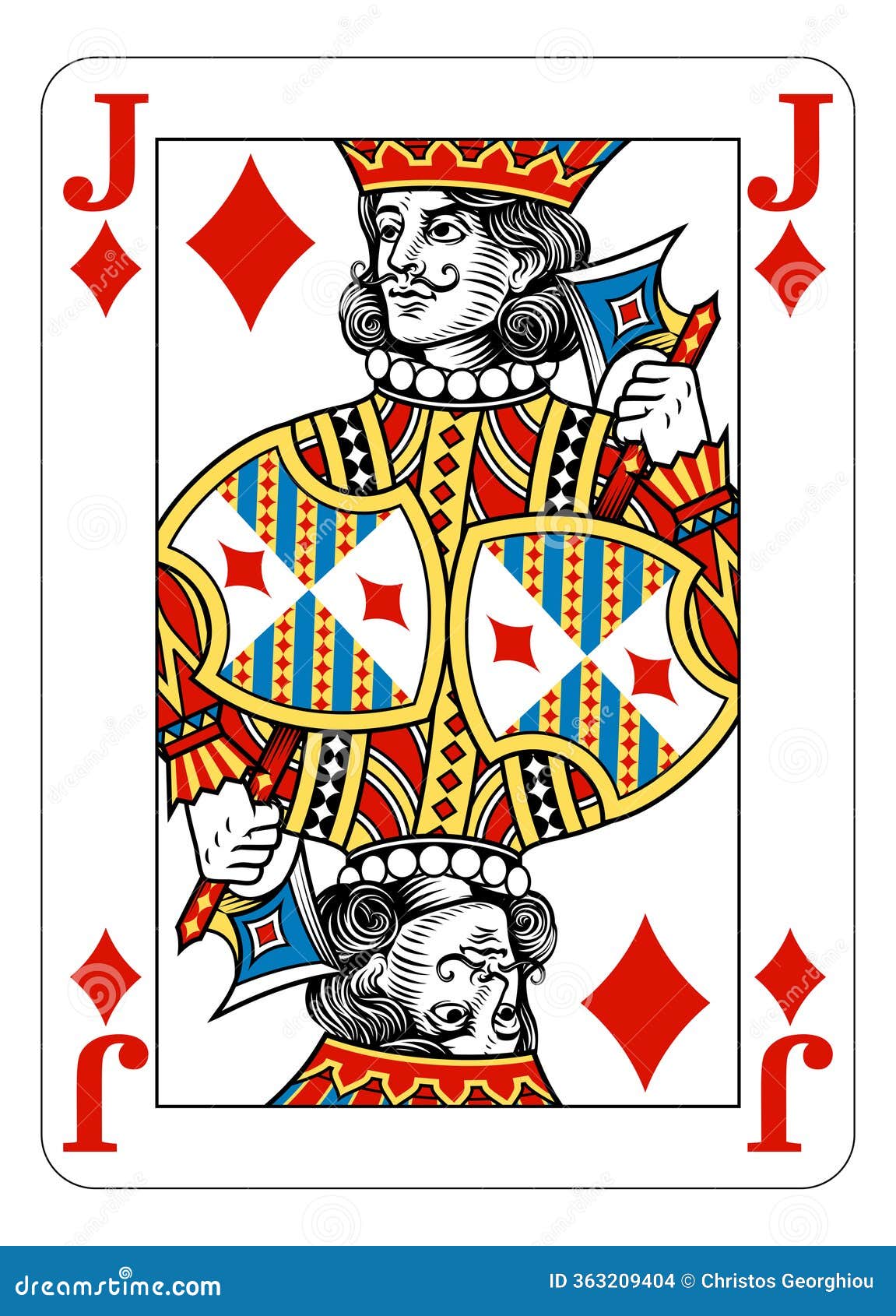 Jack of Diamonds Design from Deck of Playing Cards Stock Illustration ...