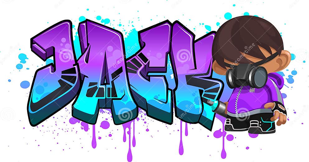 Jack Name Text Graffiti stock illustration. Illustration of name ...