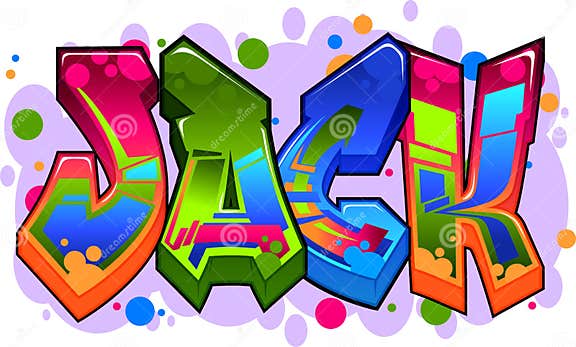 Jack Graffiti Name Text Design Stock Vector - Illustration of character ...