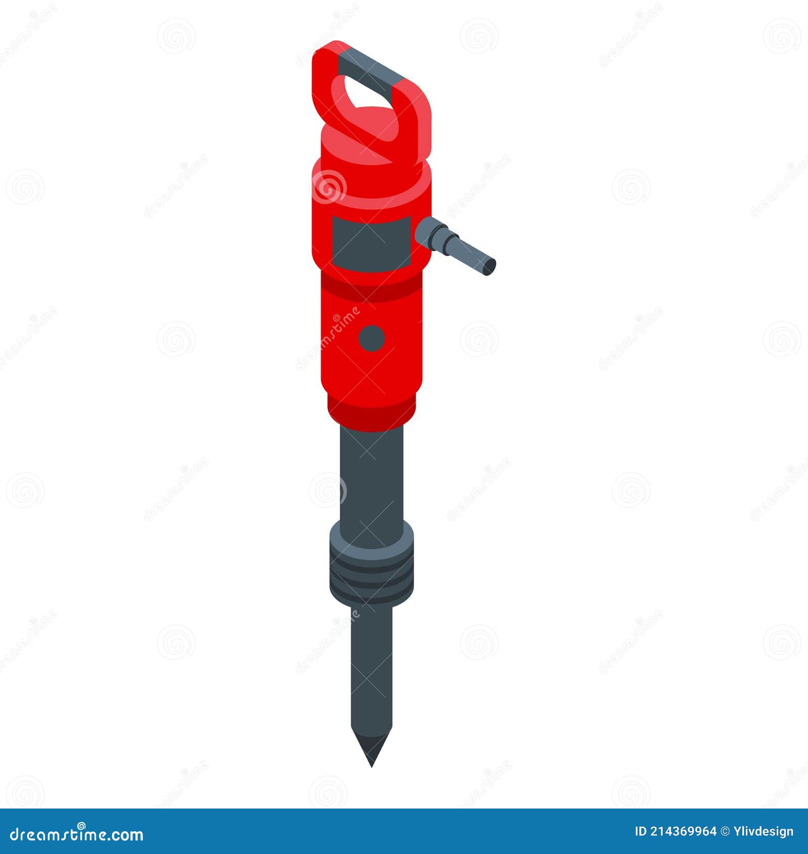 Jack Hammer Icon, Isometric Style Stock Vector - Illustration of hammer ...