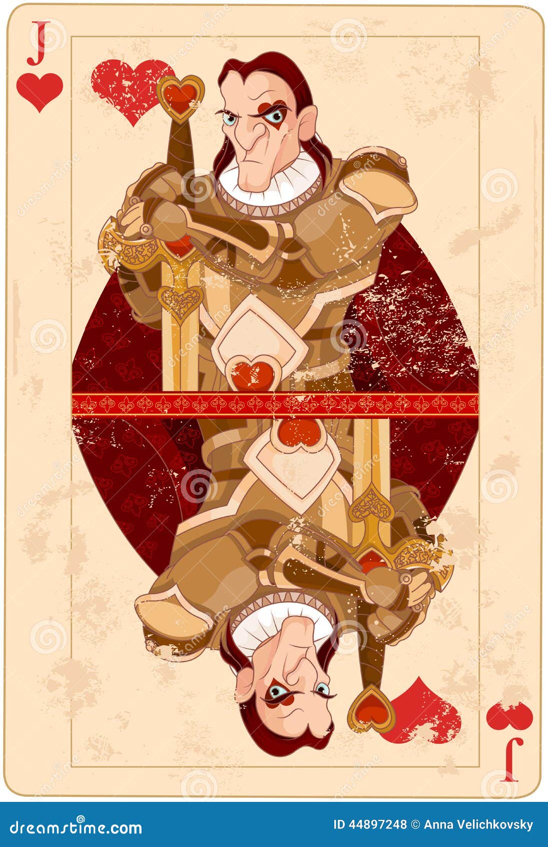 Jack of hearts stock vector. Illustration of imagination - 44897248