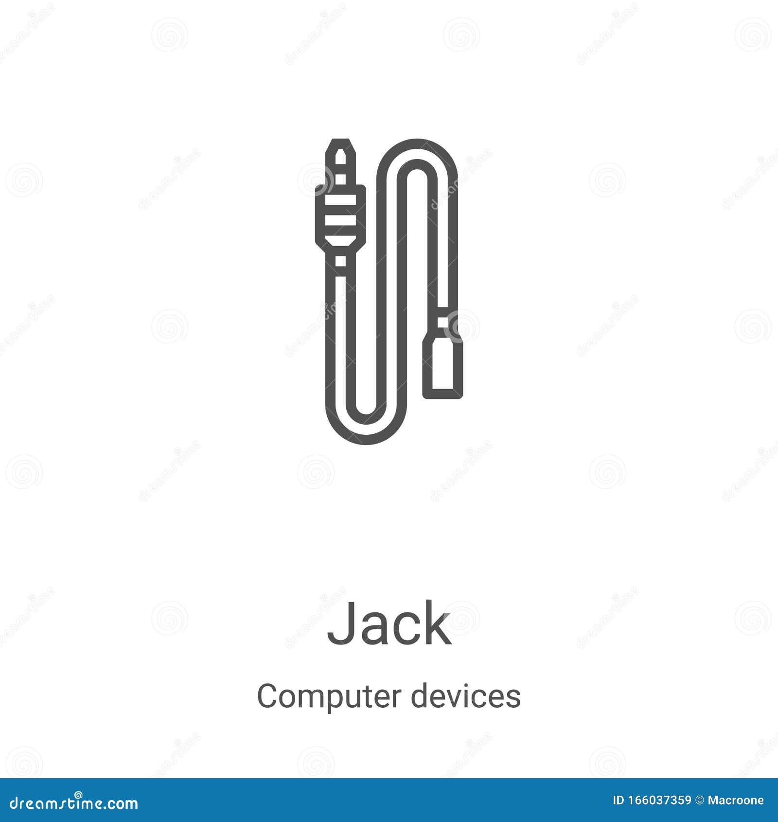 Jack Icon Vector from Computer Devices Collection. Thin Line Jack ...