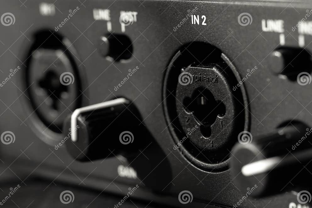 JACK Input with Microphone Volume Controls Stock Image - Image of ...