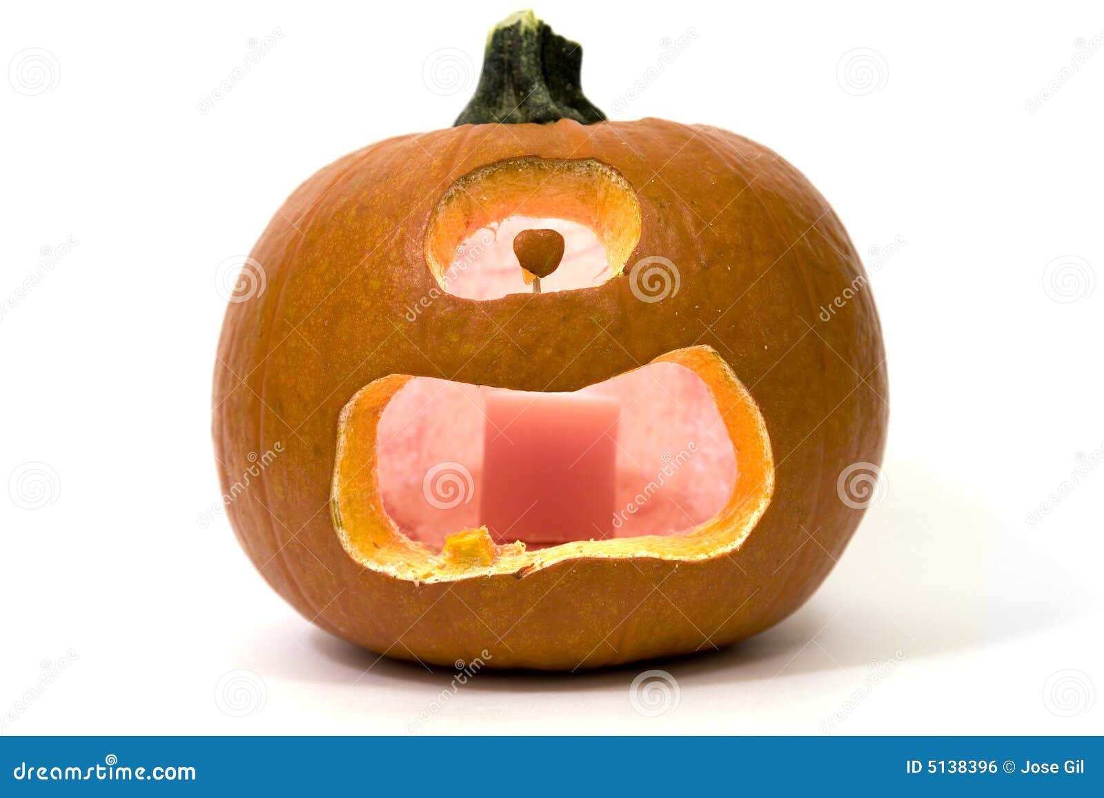 Jack-o-Lantern Cyclops 2 stock photo. Image of candlelight - 5138396