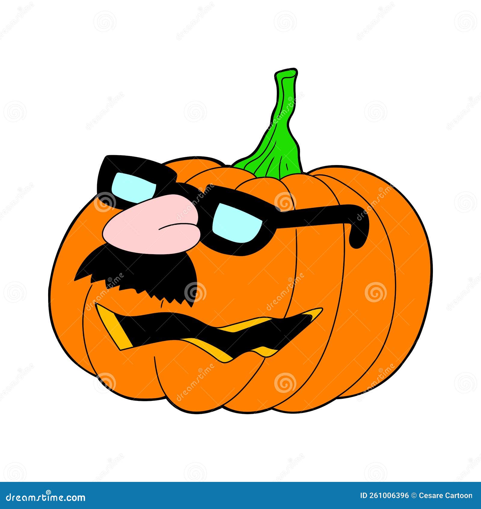 Jack O Lantern Silly Glasses Stock Illustration - Illustration of ...