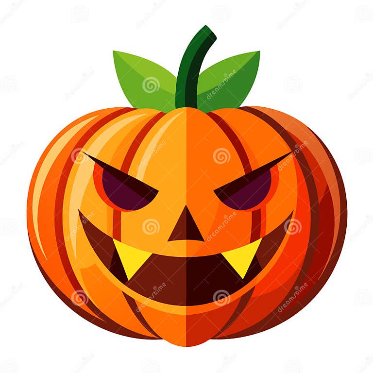 A Jack-o -lantern with a Sinister Expression and Sharp Fangs Stock ...
