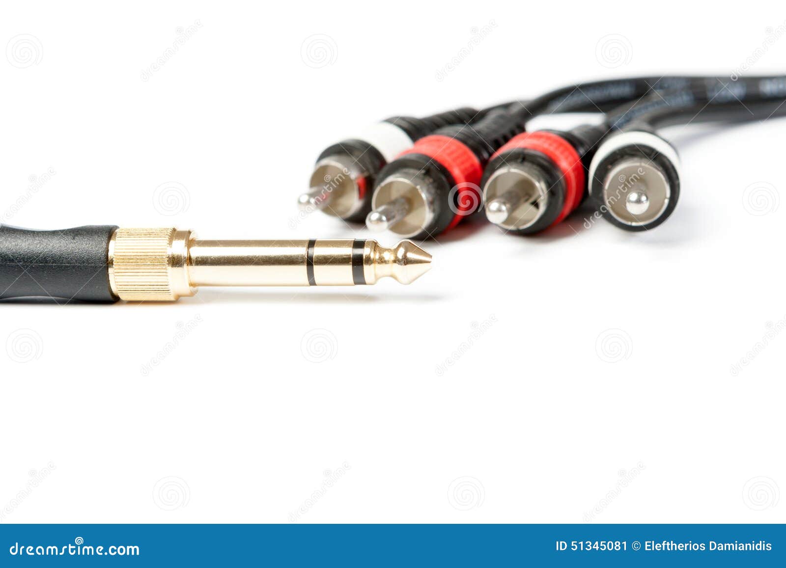 Jack Plugs Isolated on White Ground Stock Image - Image of headphone ...