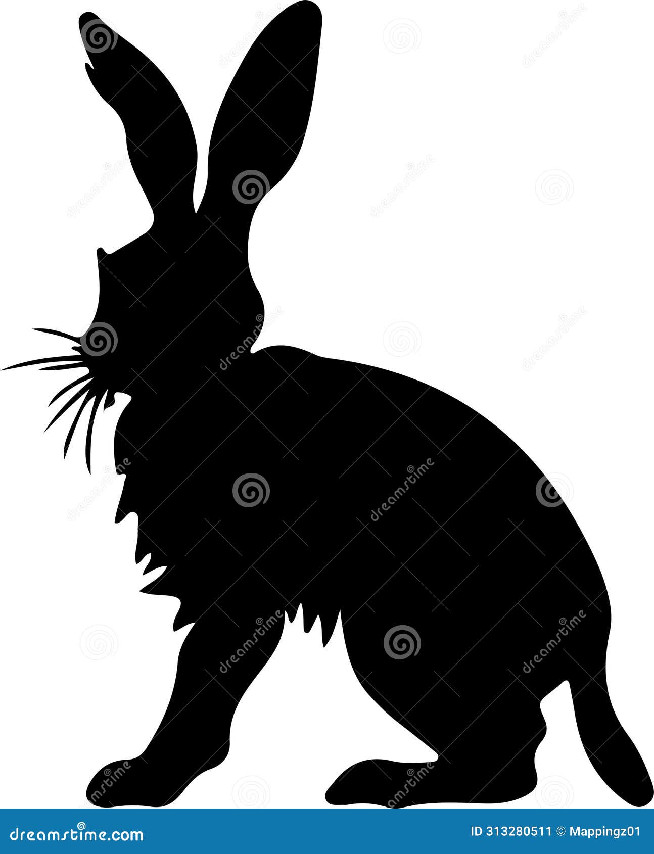 Jack Rabbit Black Silhouette Generative Ai Stock Vector - Illustration ...
