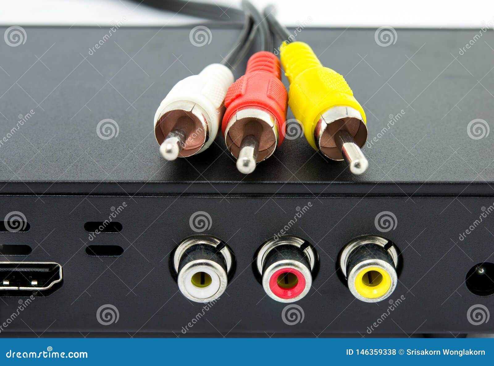 Jack Red and Yellow White Cables Stock Photo - Image of equipment ...