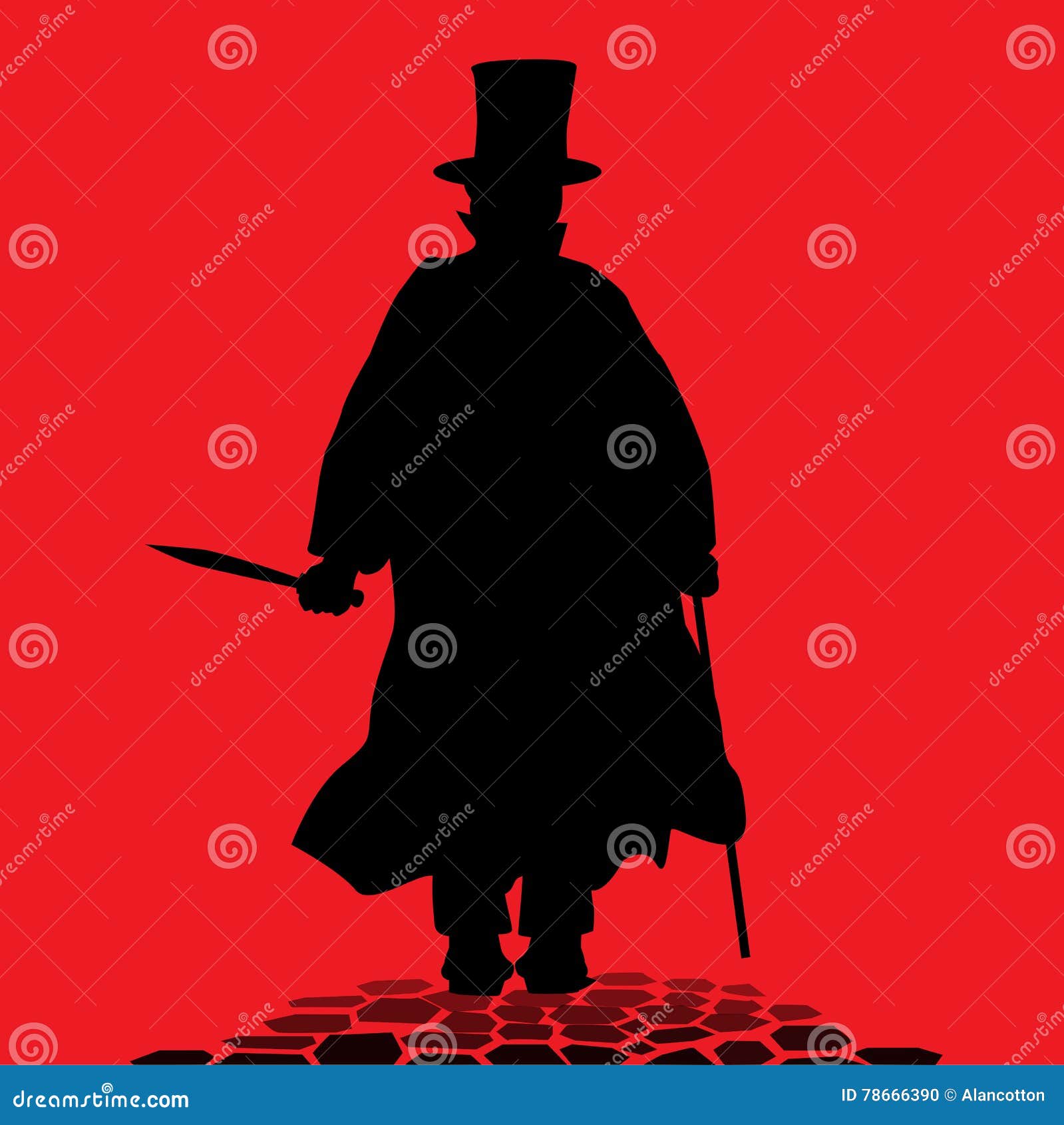 Jack the Ripper ilustración del vector. Ilustración de oscuro - 78666390