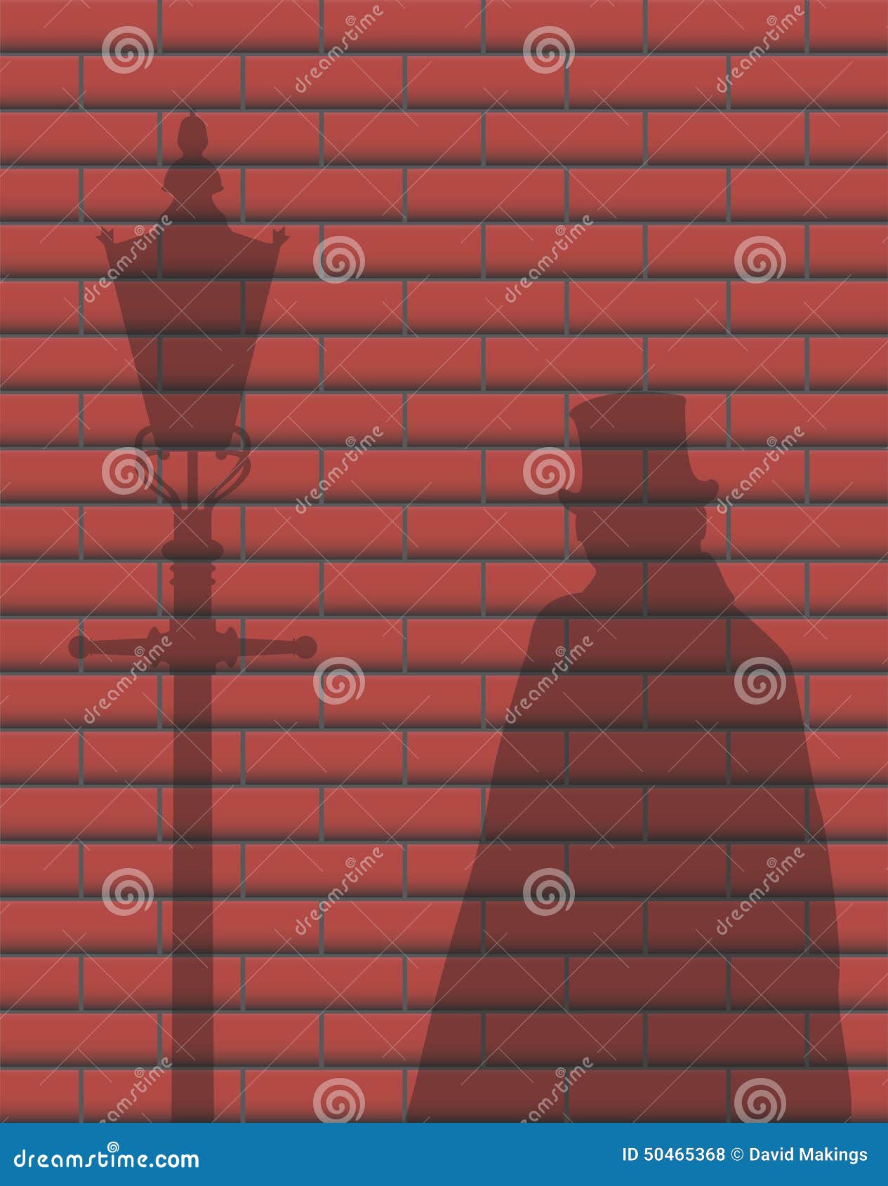Jack the Ripper Brick Wall Shadow Stock Illustration - Illustration of ...
