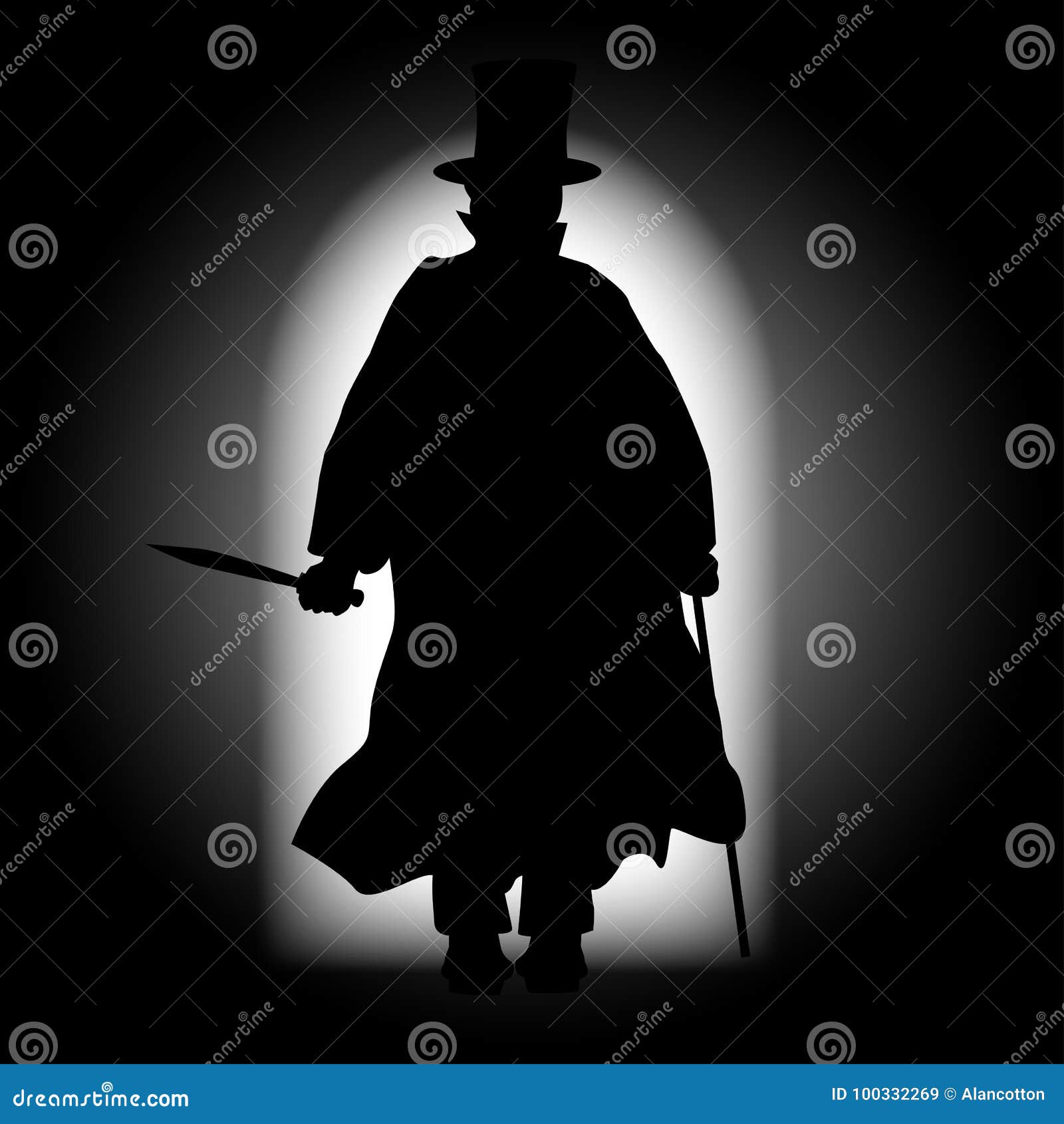 Jack the Ripper stock vector. Illustration of knife - 100332269