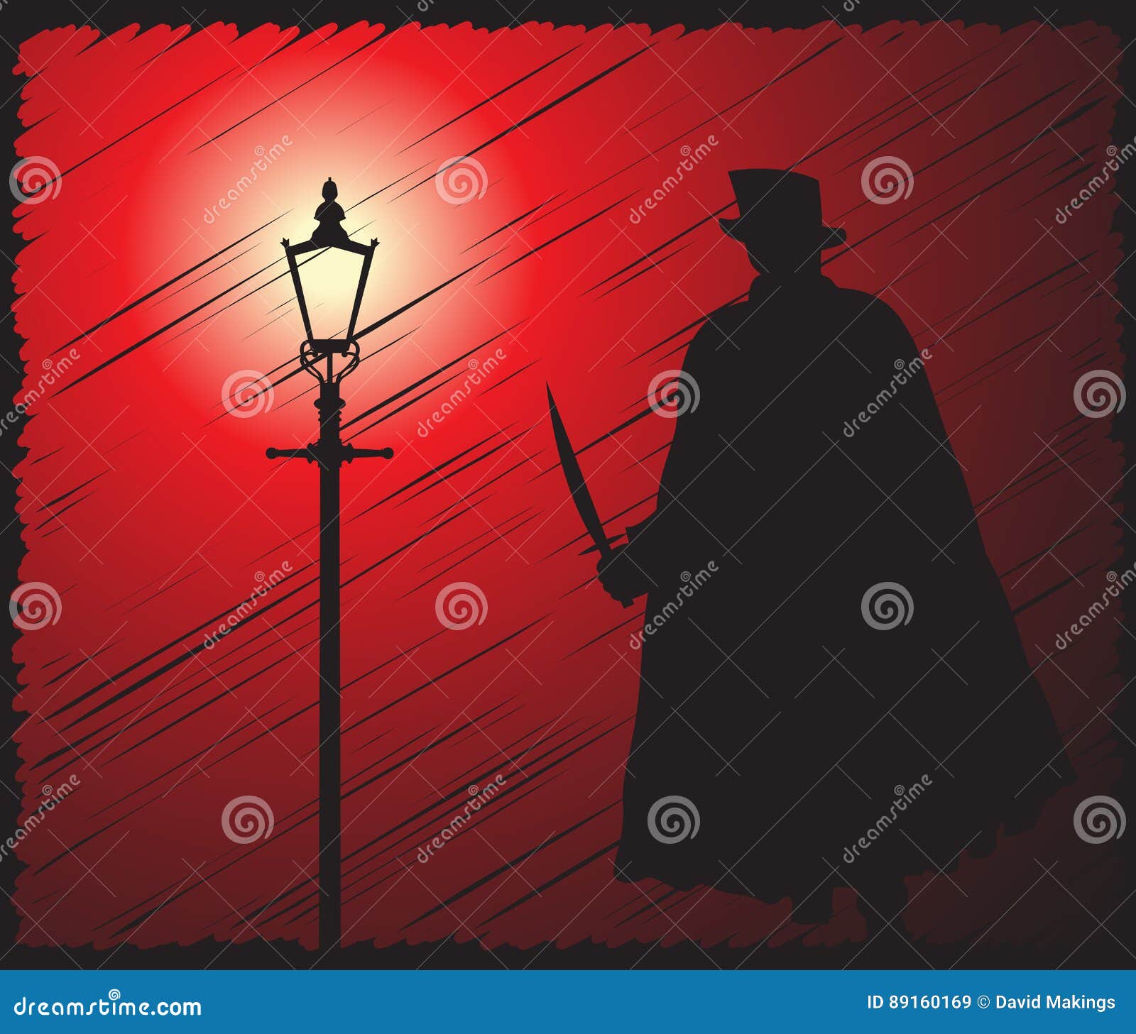 Jack the Ripper in the Light Scribble Grunged Stock Illustration ...