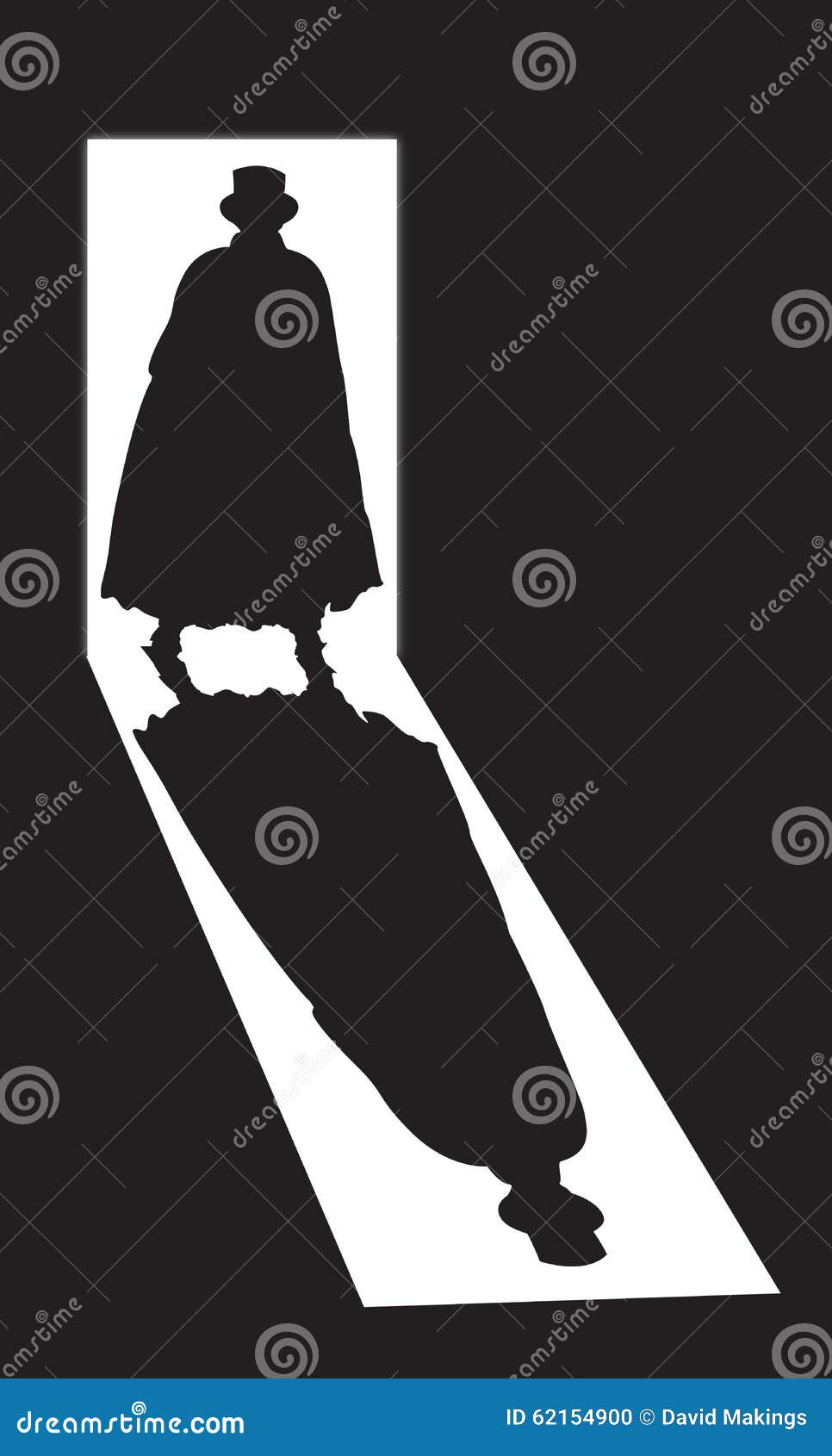 Jack The Ripper Shadow In Doorway Stock Illustration - Image: 62154900