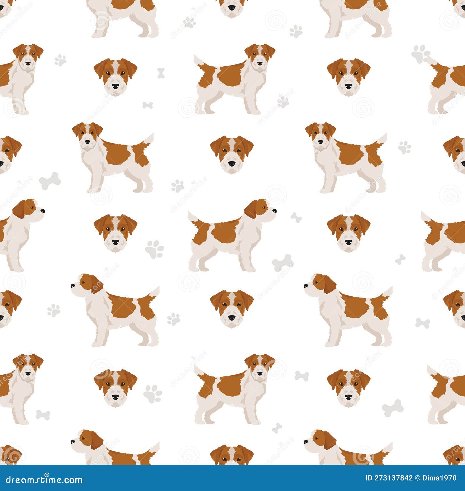 Jack Russel Terrier Seamless Pattern Stock Vector - Illustration of ...