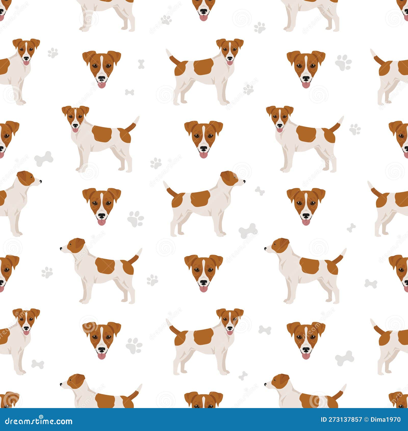 Jack Russel Terrier Seamless Pattern Stock Vector - Illustration of ...
