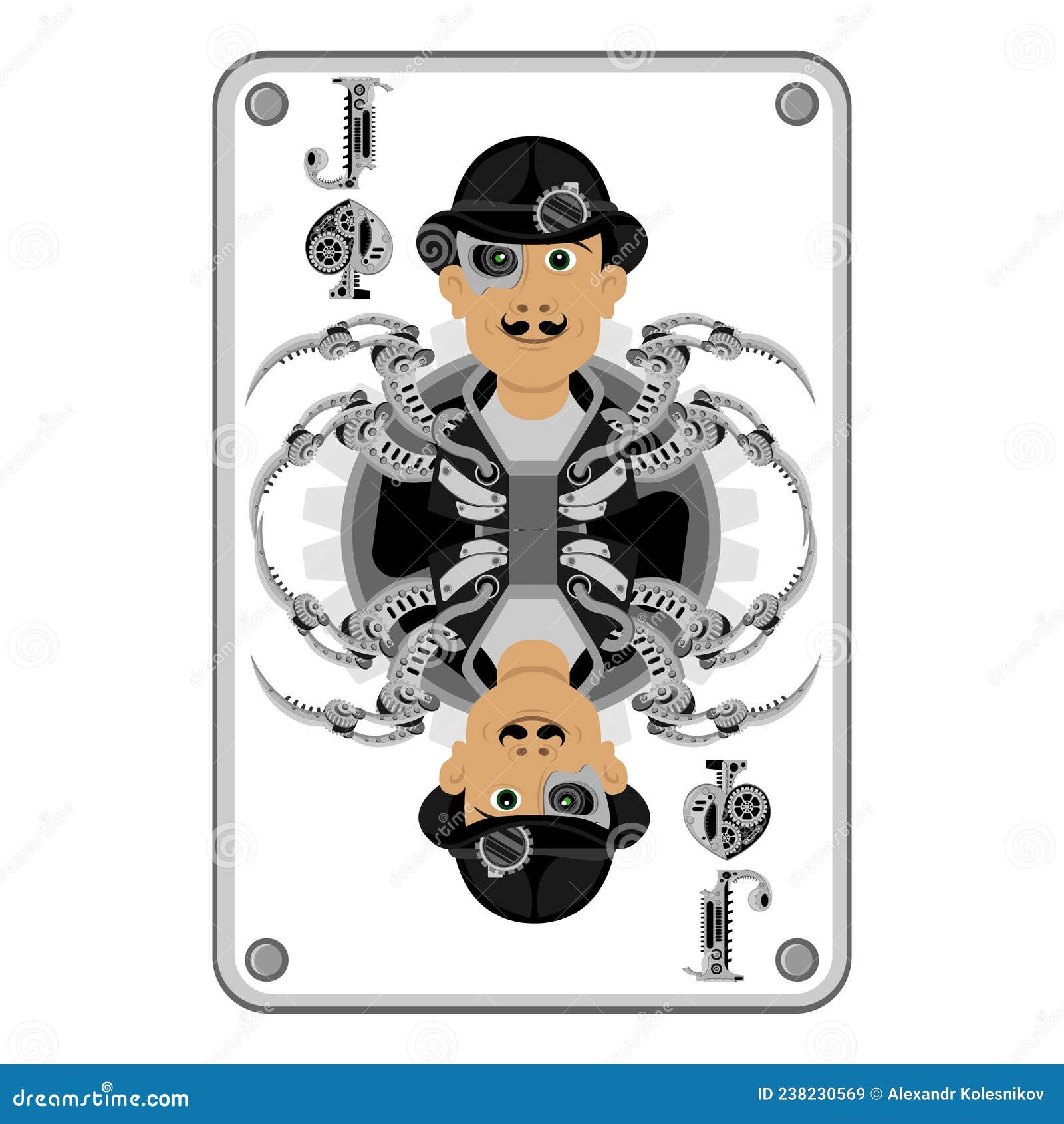 Steampunk Ace Of Spades Cartoon Vector | CartoonDealer.com #132029033