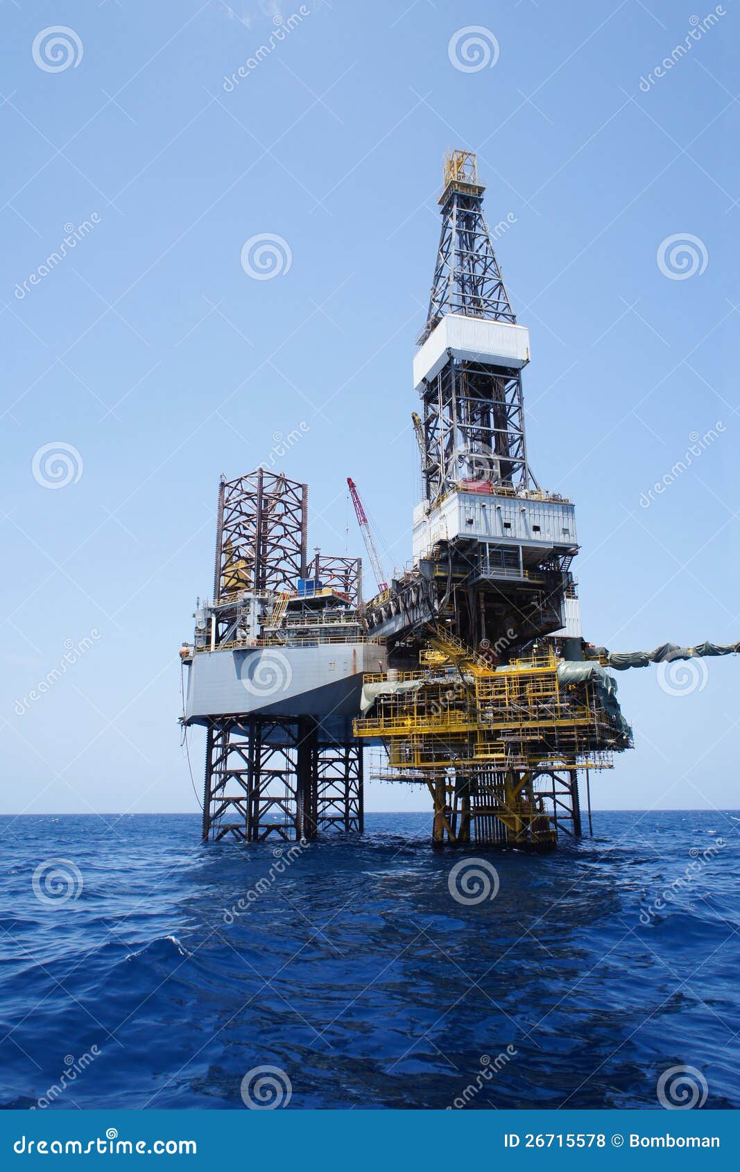 Jack Up Drilling Rig and the Production Platform Stock Photo - Image of ...