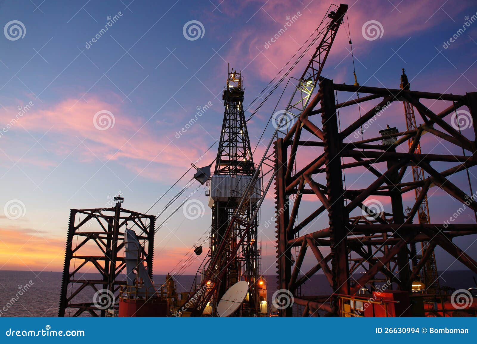 Jack Up Drilling Rig at Twilight Time Stock Photo - Image of natural ...