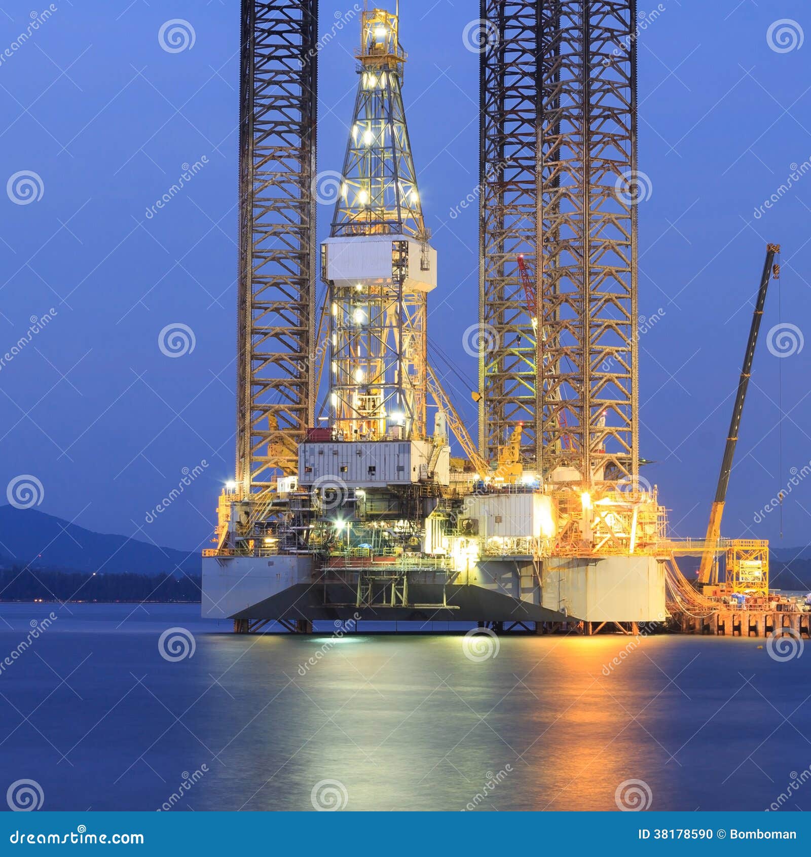 Jack Up Oil Drilling Rig in the Shipyard Stock Photo - Image of ...