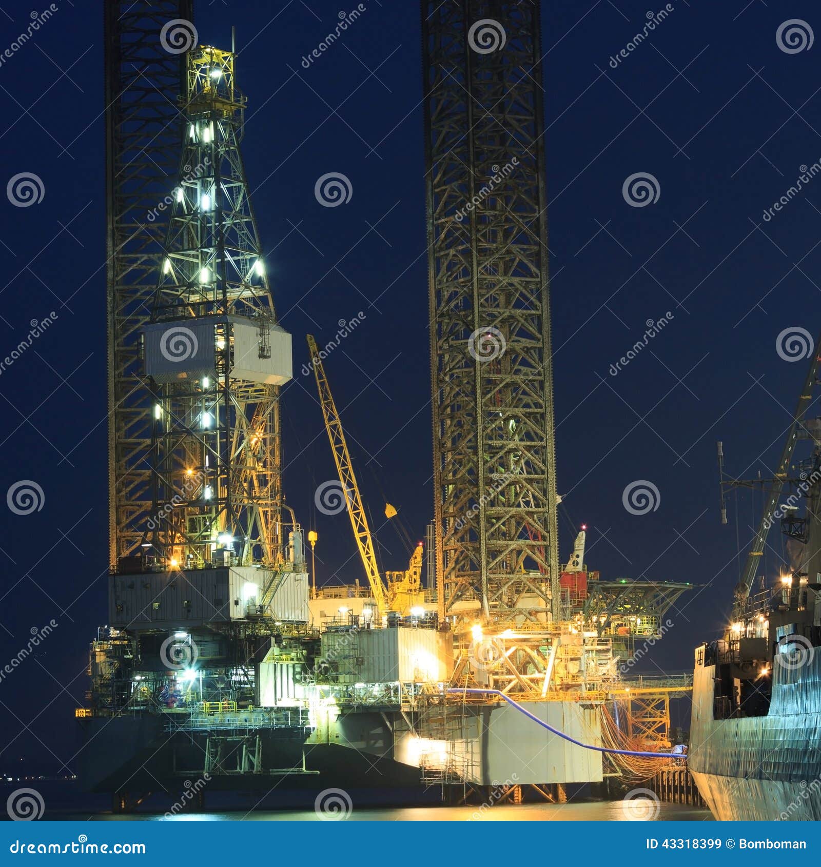 Jack Up Oil Drilling Rig in the Shipyard Stock Image - Image of driller ...