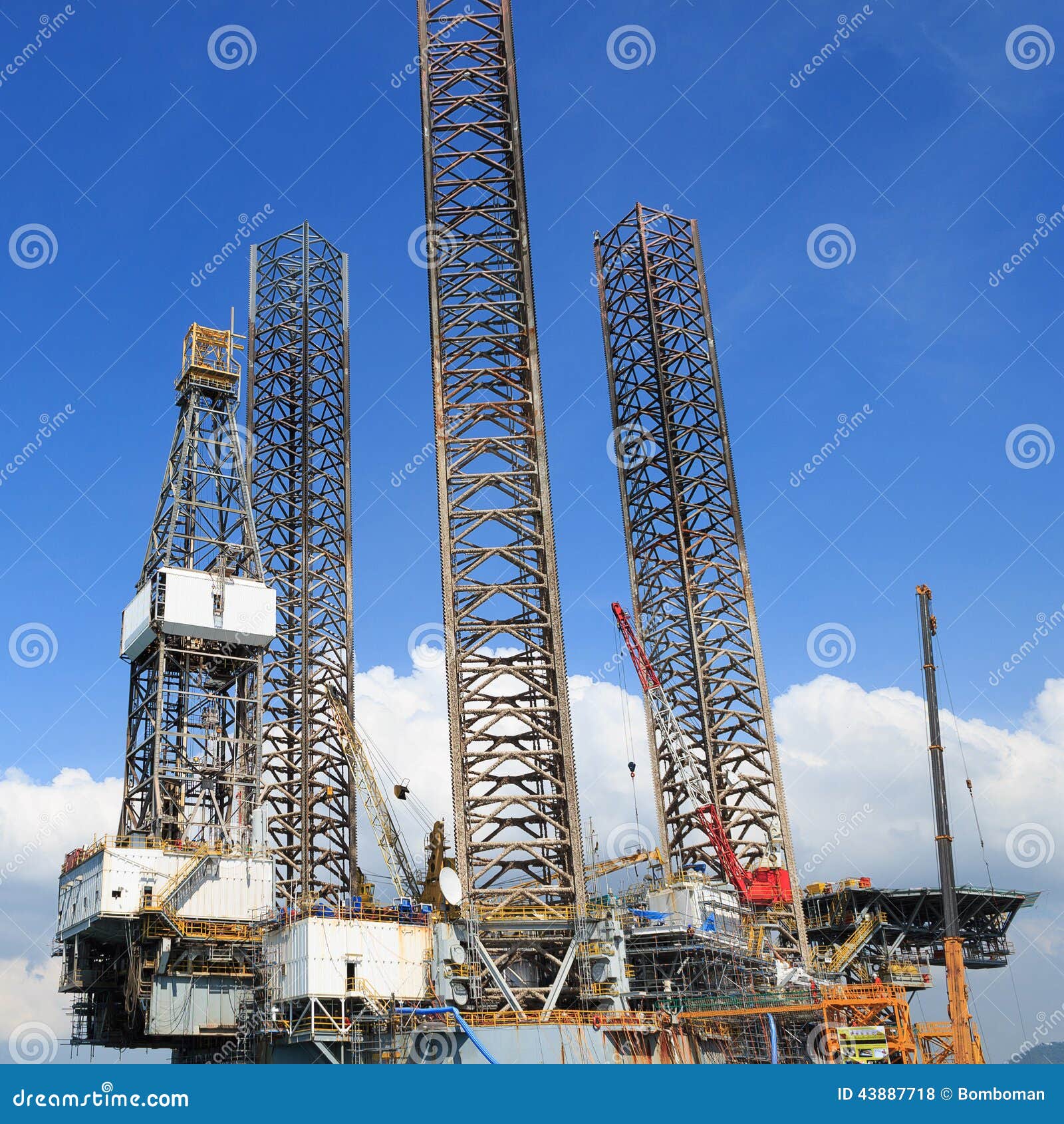 Jack Up Oil Drilling Rig in the Shipyard Stock Photo - Image of ...