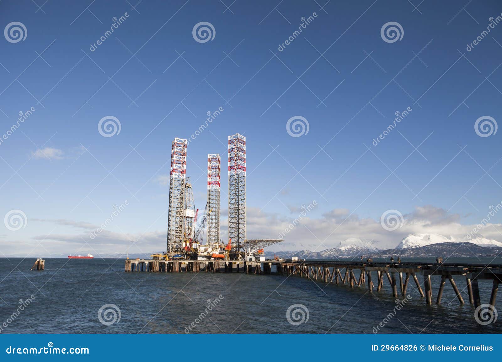 Jack-up rig in Alaska stock photo. Image of blue, homer - 29664826