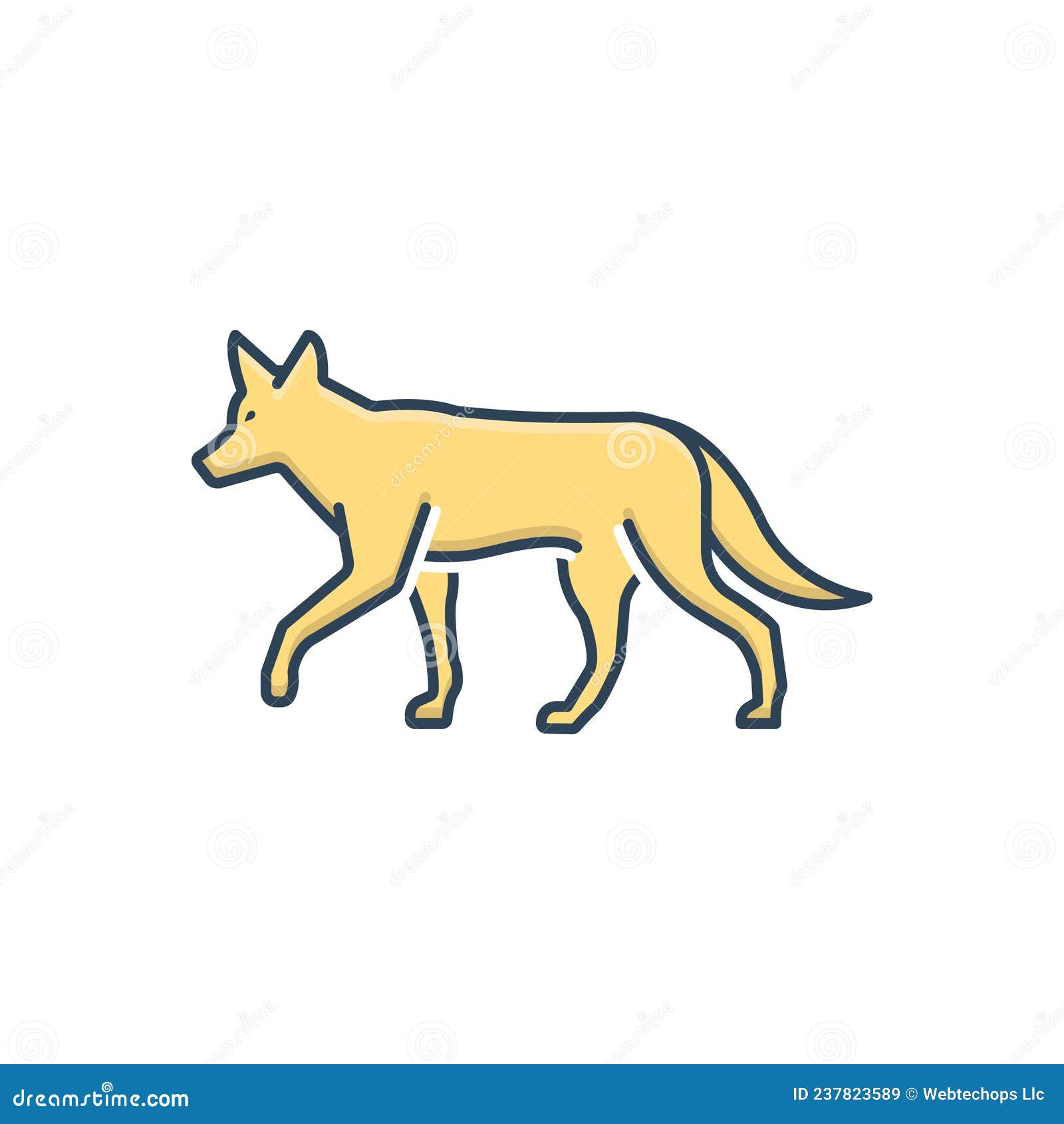 Color Illustration Icon for Jackal, Cunning and Vicious Stock ...