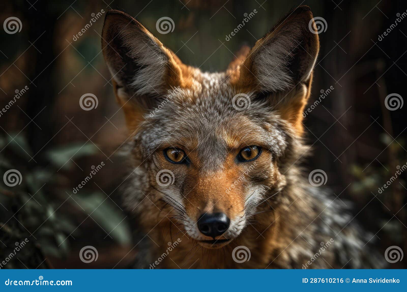 Jackal Portrait Created with Generative AI Technology Stock Photo ...