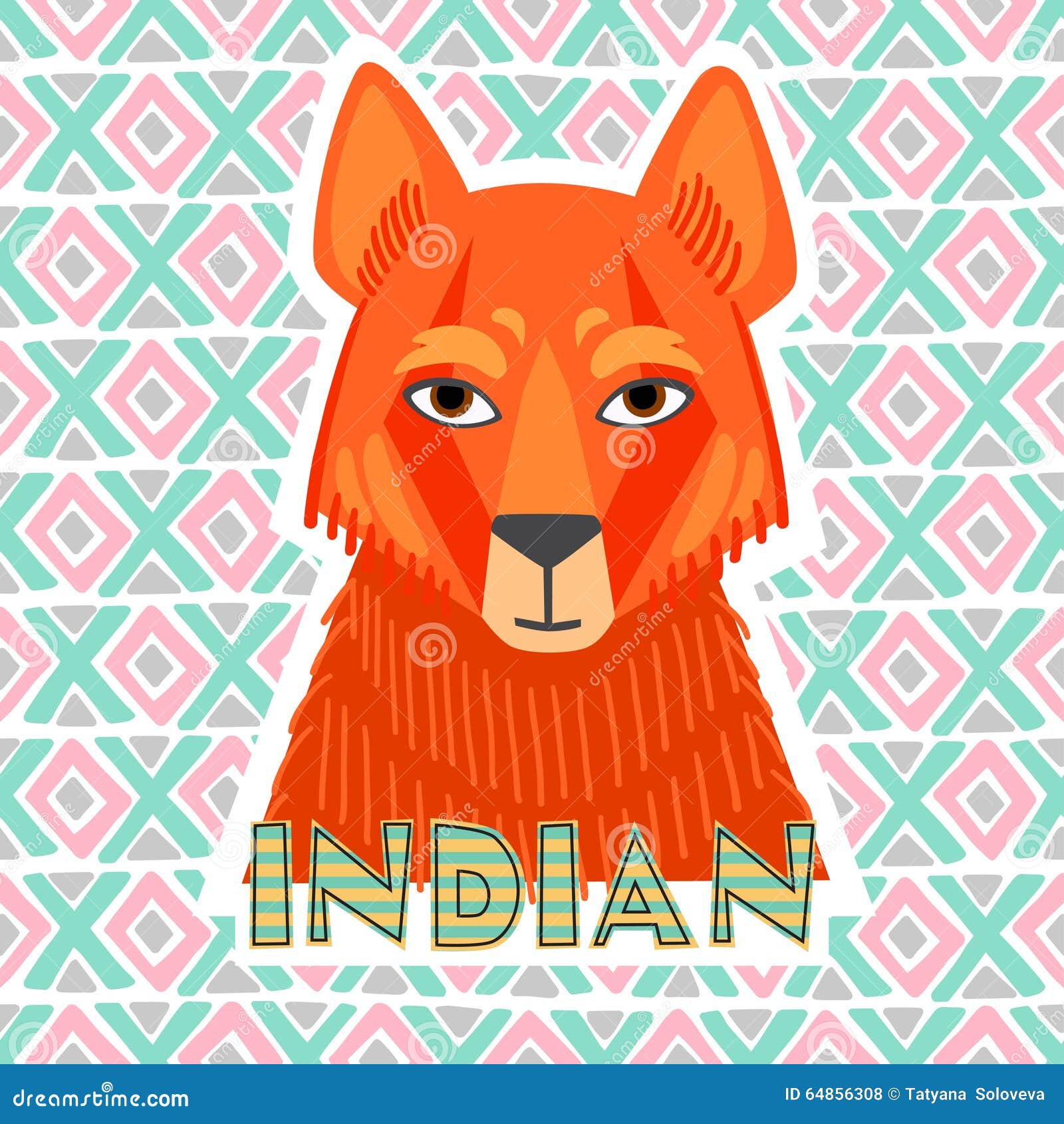 Jackal Red Vector Illustration Stock Vector - Illustration of bright ...