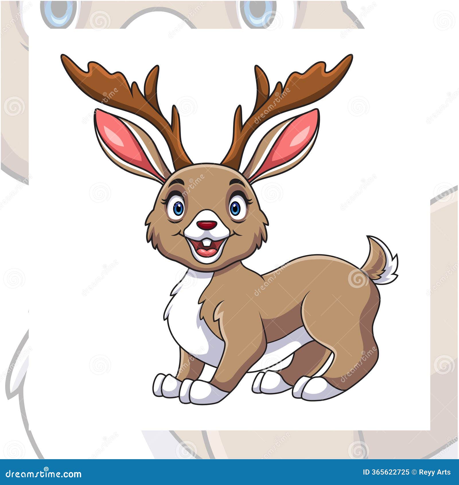 Silhouette Of Jackalope Hare With Horns Folklore Magic Animal With ...