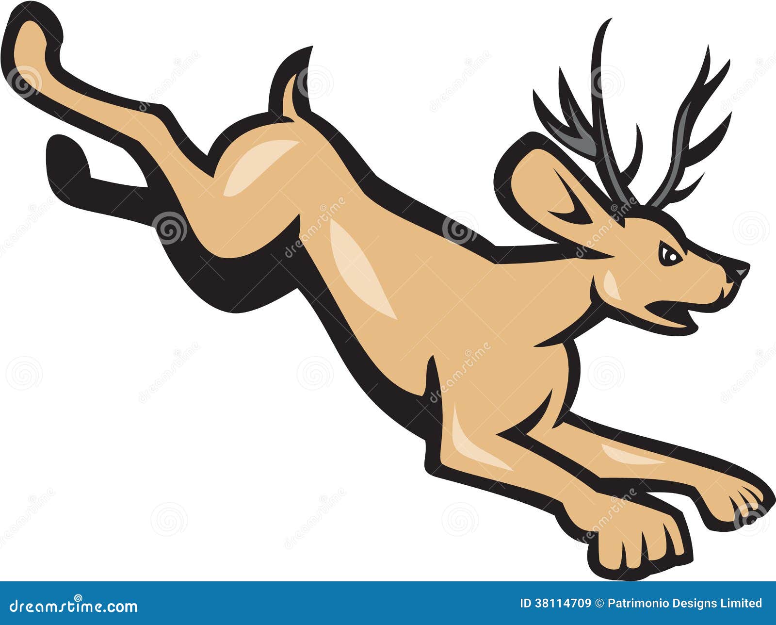 Jackalope Jumping Side Cartoon Stock Vector - Illustration of antlers ...