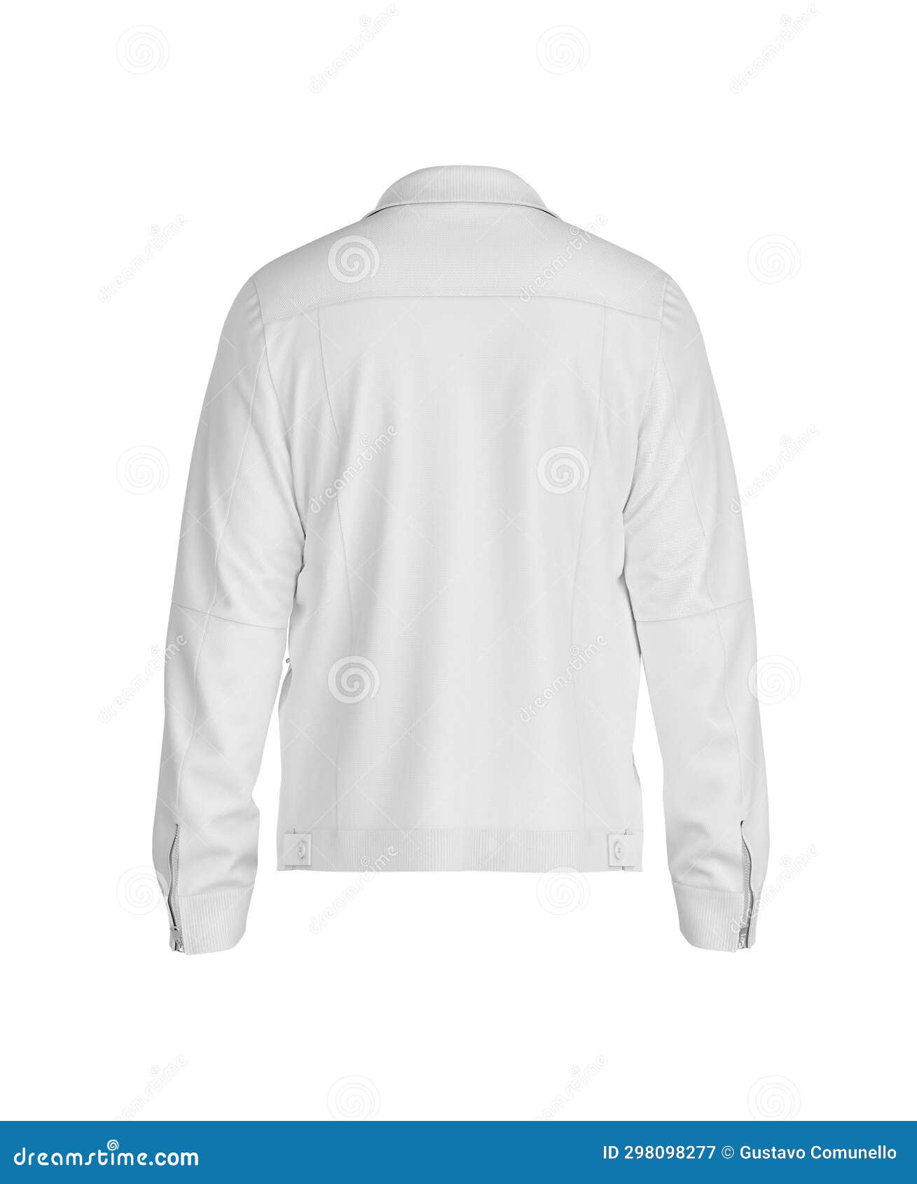 Jacket Back View on White Background Stock Illustration - Illustration ...