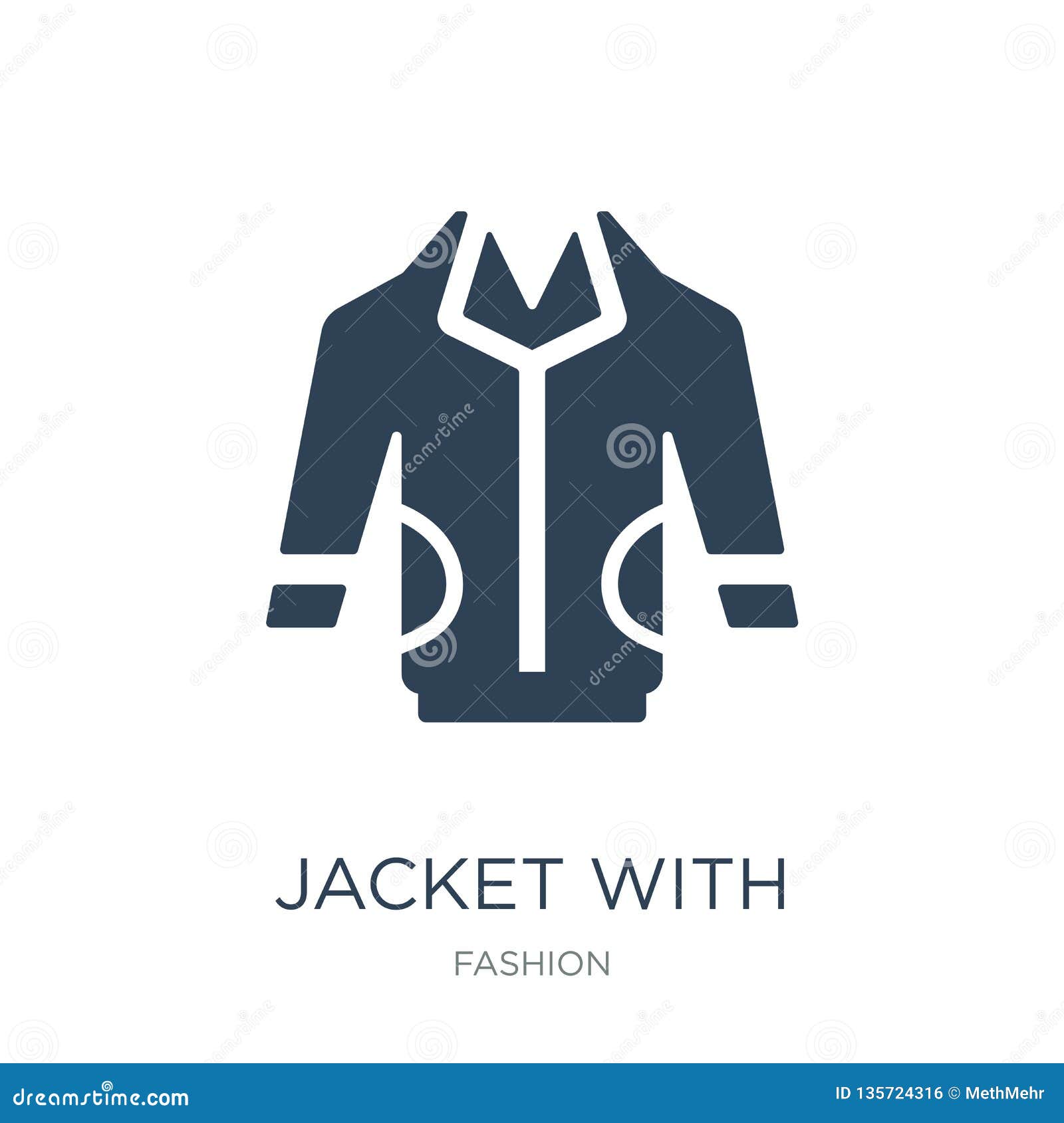 Jacket with Buttons Icon in Trendy Design Style. Jacket with Buttons ...