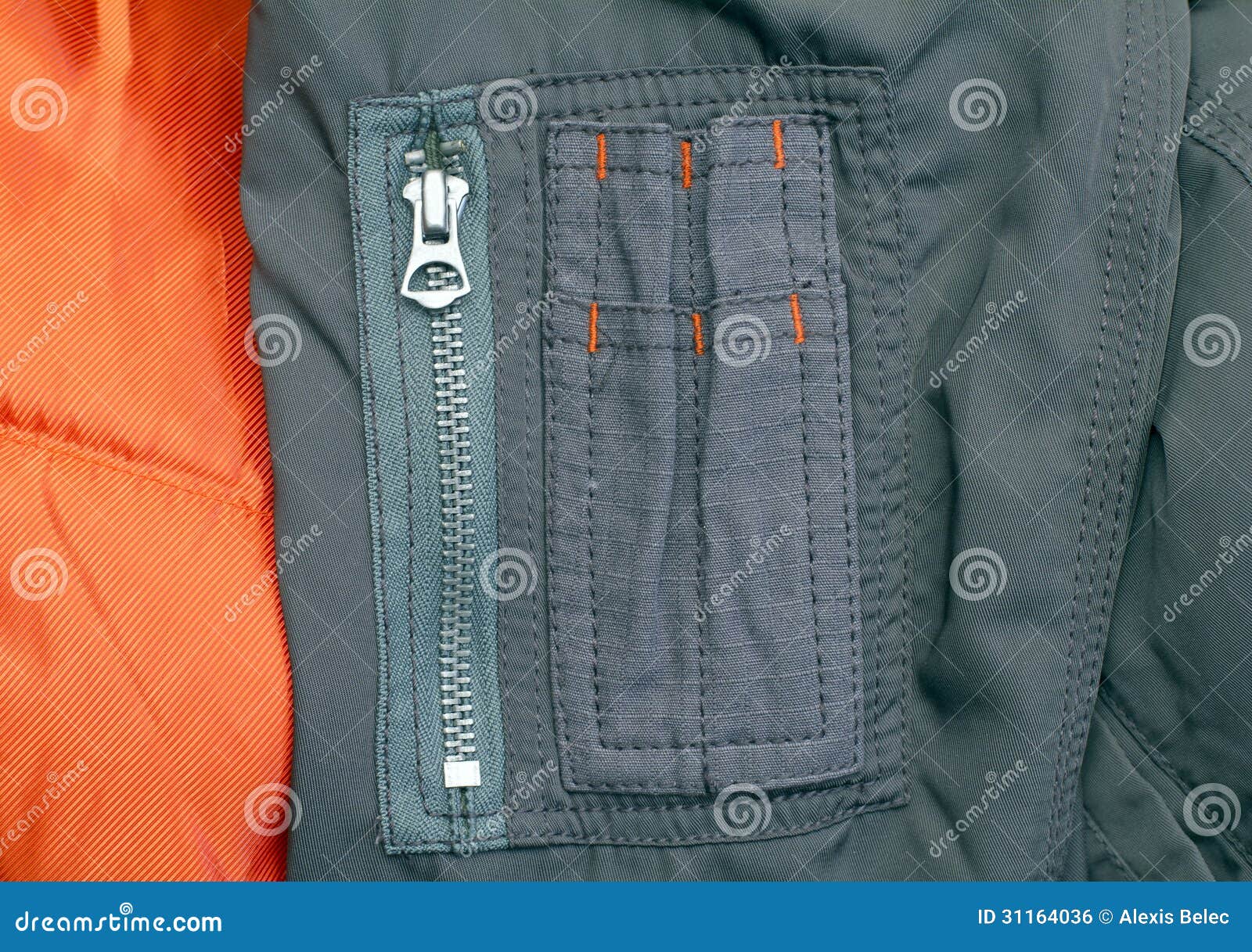 Jacket details stock photo. Image of zipper, look, orange - 31164036