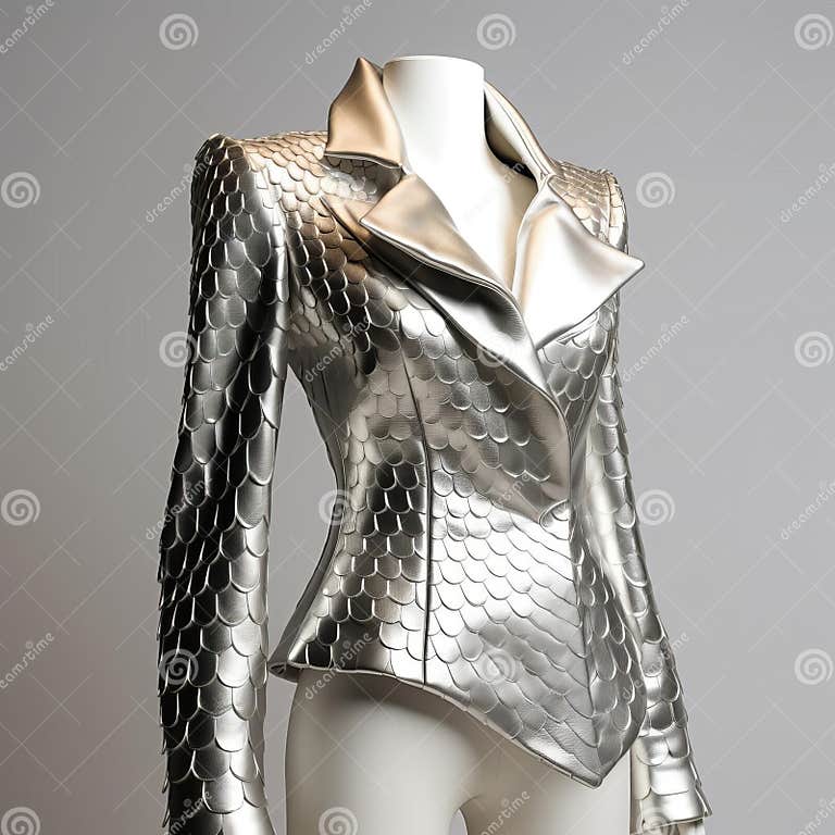 Shiny Bumpy Texture Jacket Against Solid White Background Image Stock ...